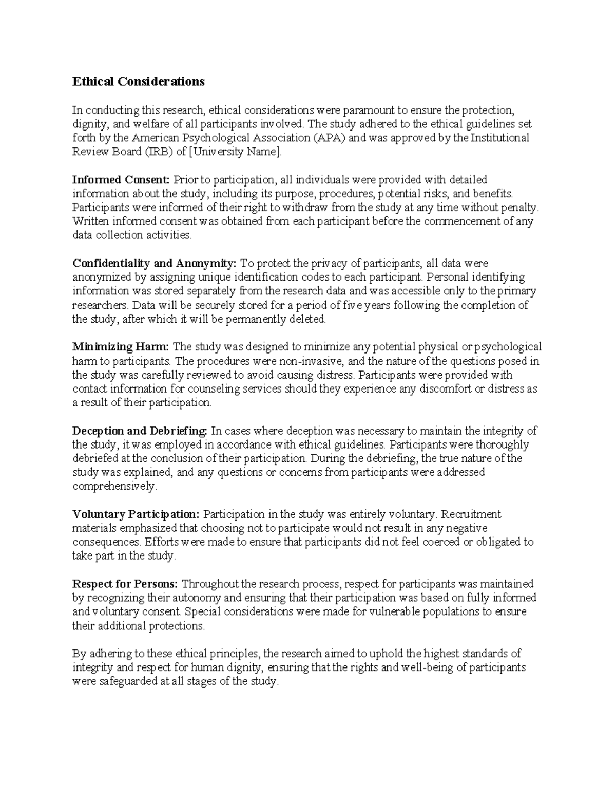 Ethical Considerations - The study adhered to the ethical guidelines ...