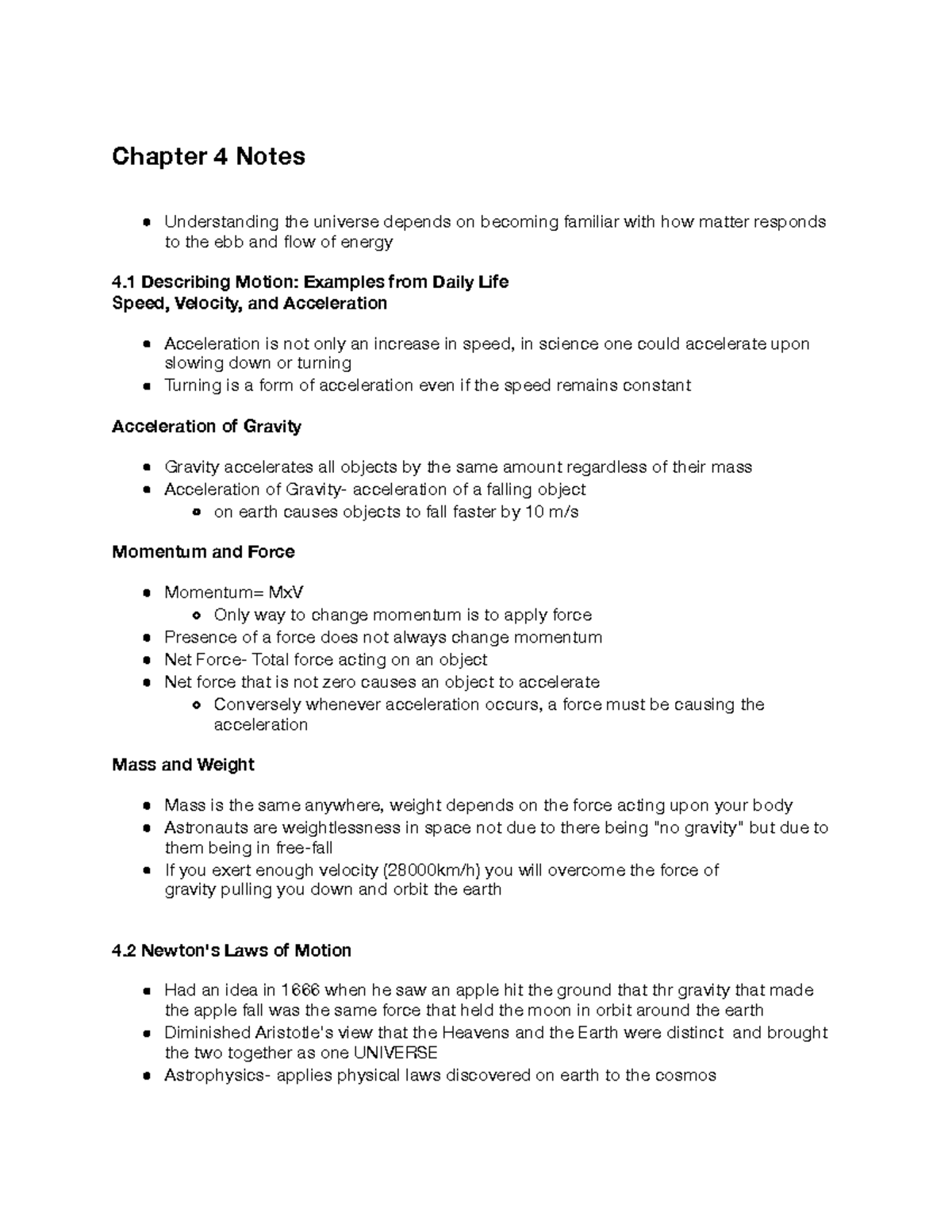 Astr 3 - Chapter 4 - Reading Notes - Chapter 4 Notes Understanding the ...