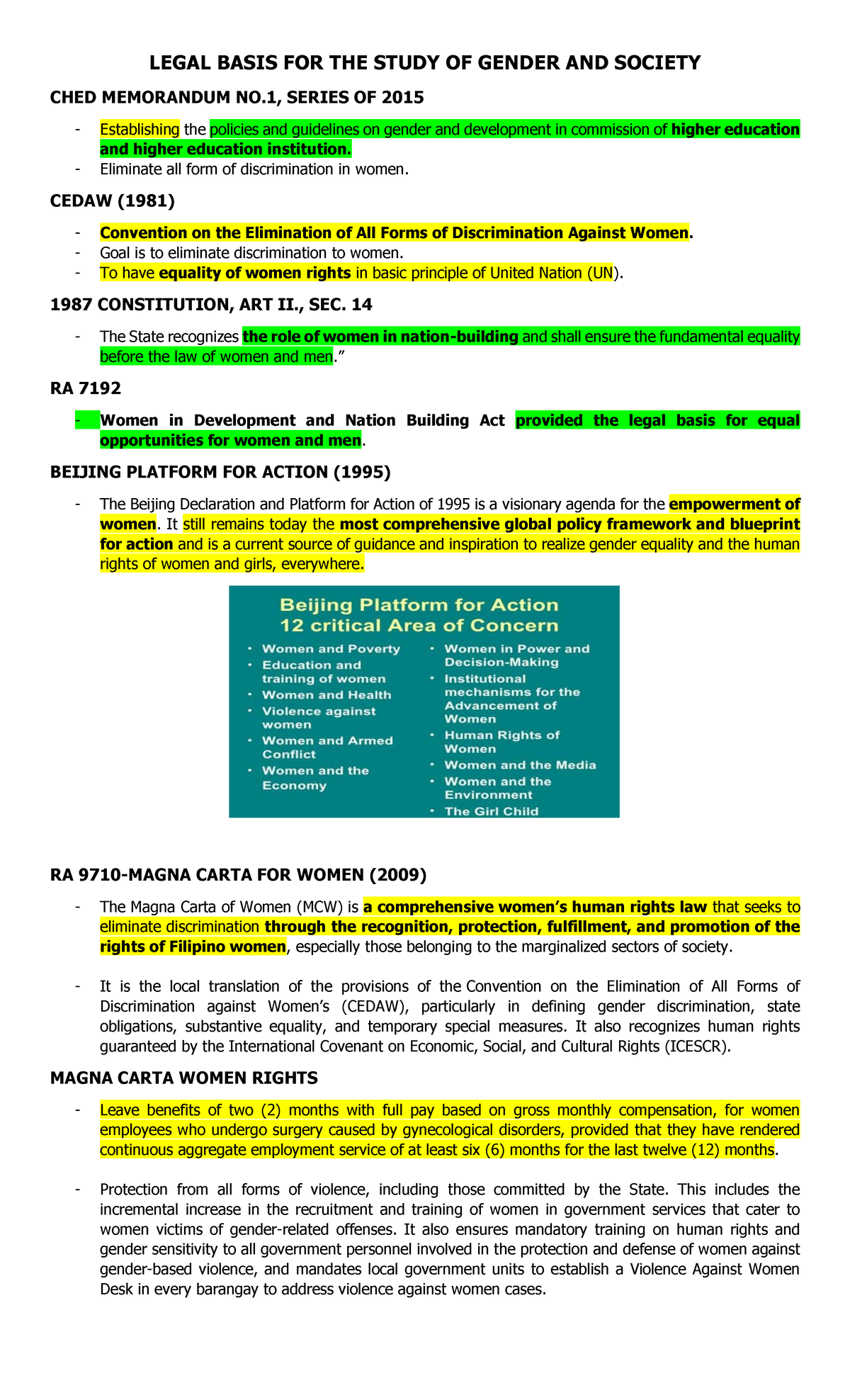 Gensoc Reviewer - haytliug - LEGAL BASIS FOR THE STUDY OF GENDER AND ...