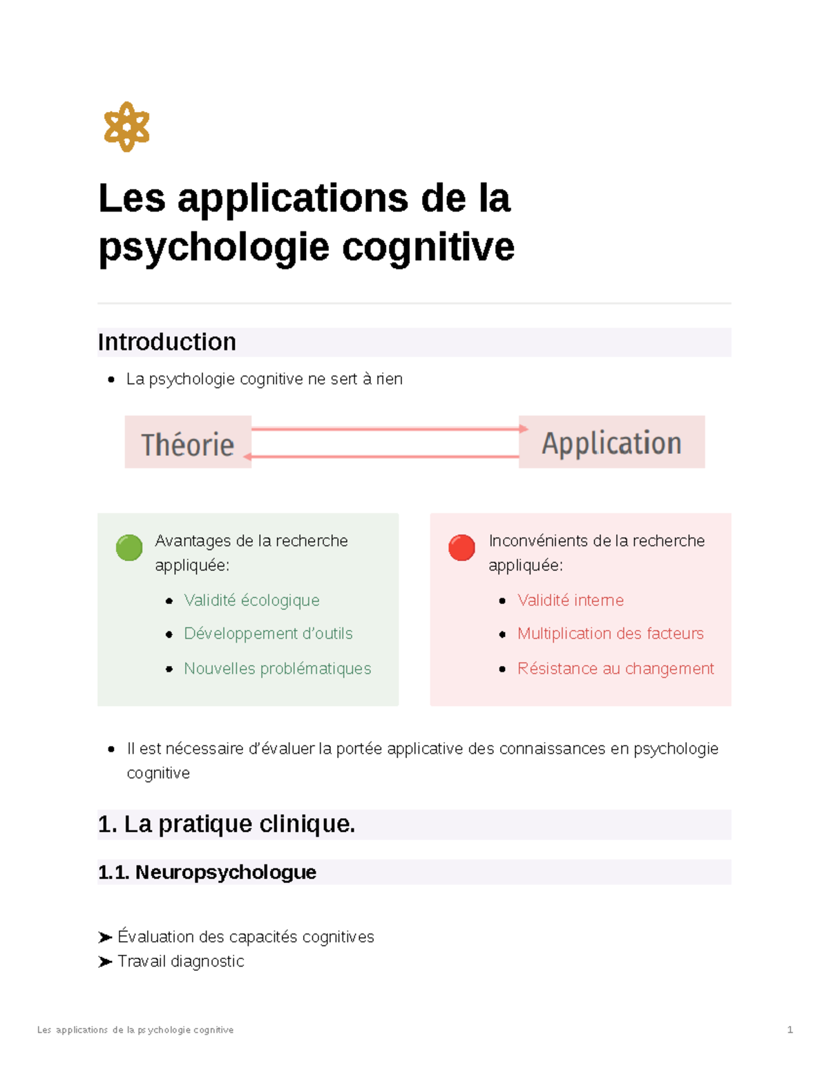 Les applications de la psychologie cognitive - Les applications de la psychologie cognitive ...