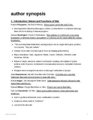 WPS Reading, Class, and Section Notes - War, Peace, and Strategy ...