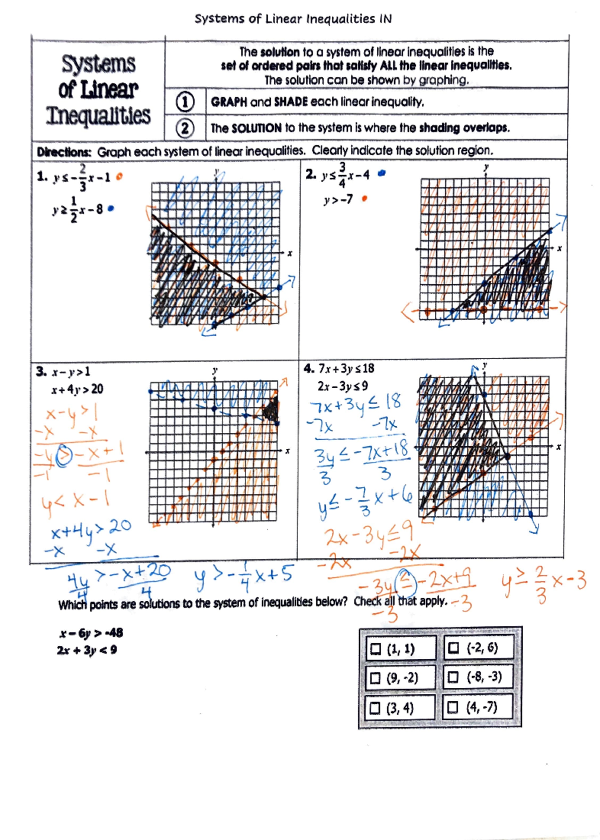 System of linear inequalities - ~ms orLtnear Inequalltles systems of ...