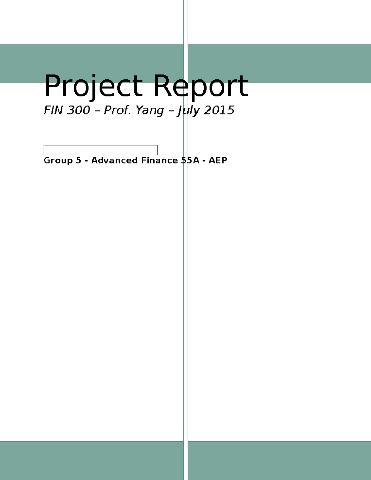Group project to analysis company financial Statement - Project Report ...