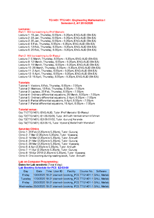 Ma1505 cheatsheet - Summary Engineering Maths - MA1505 - Studocu