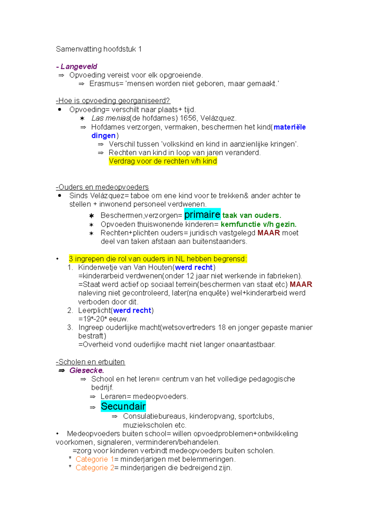 Hoofdstuk 1 - Samenvatting Pedagogiek voor Professionele Opvoeders - Samenvatting hoofdstuk 1 ...