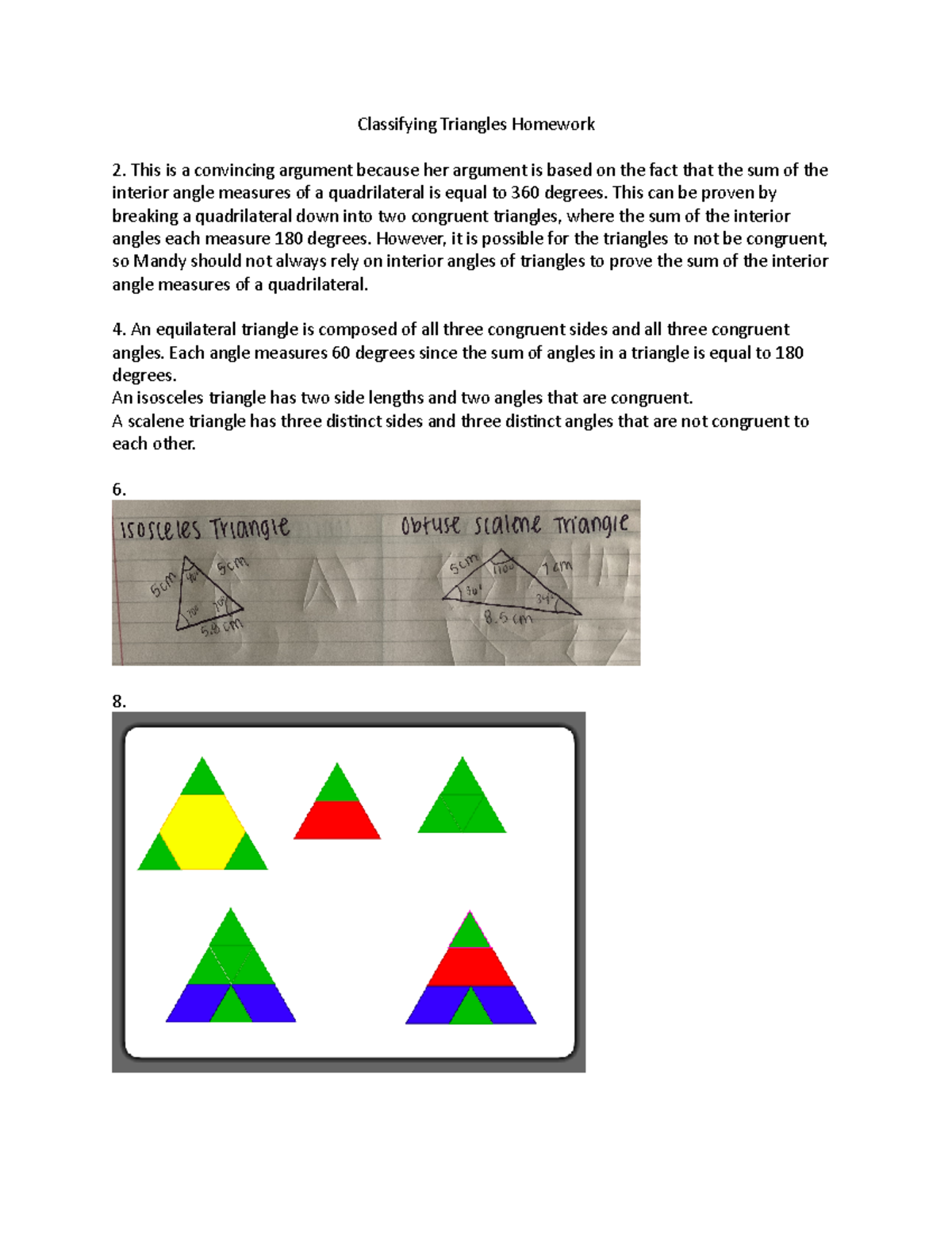 Classifying Triangles Homework - Classifying Triangles Homework This is ...