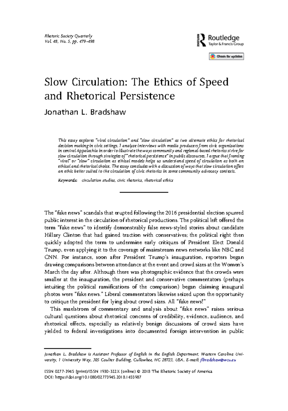 Slow Circulation - Practice - Slow Circulation: The Ethics of Speed and ...