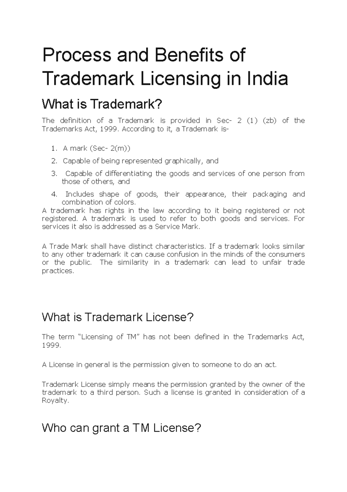 Process and Benefits of Trademark Licensing in India - According to it ...