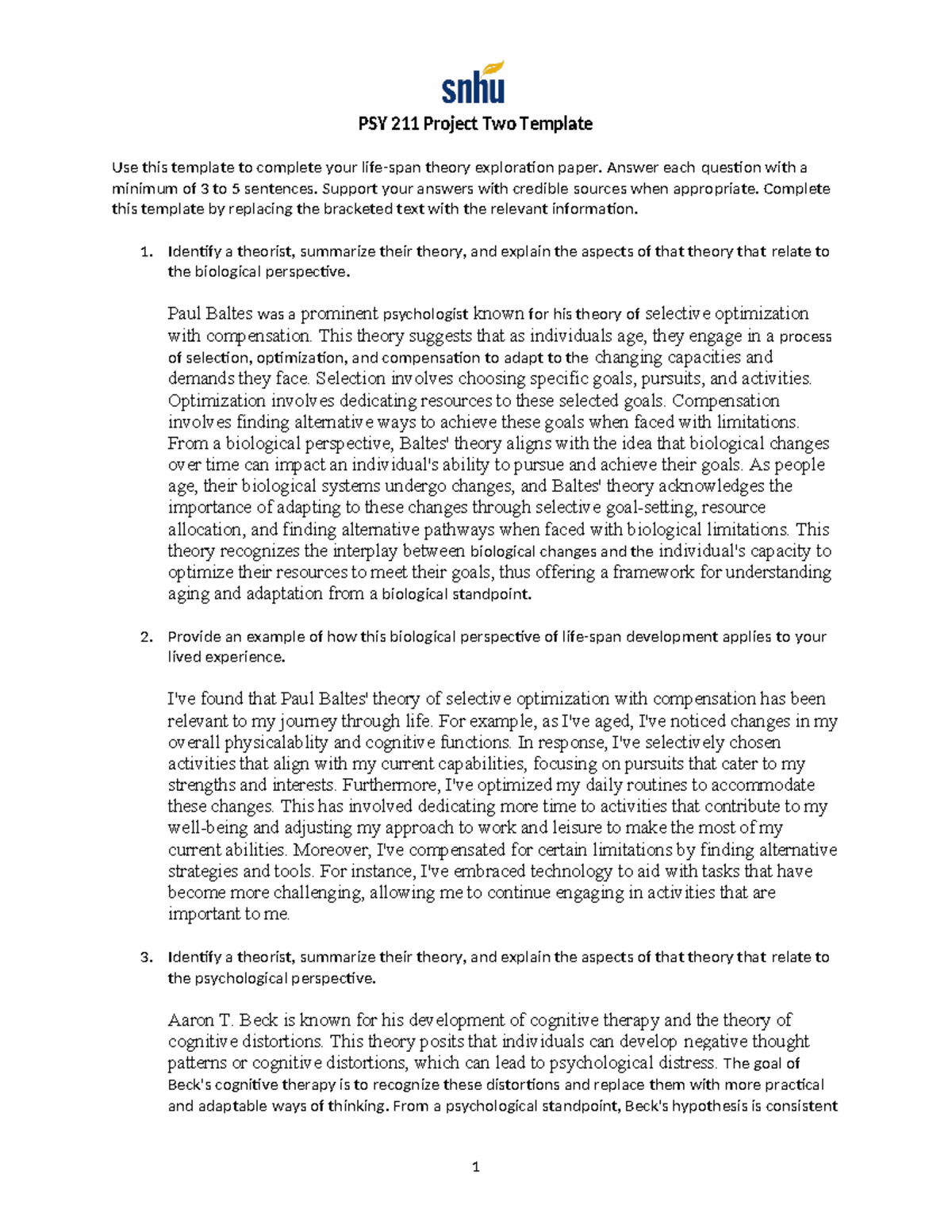 PSY 211 Project Two Template - PSY 211 Project Two Template Use this ...