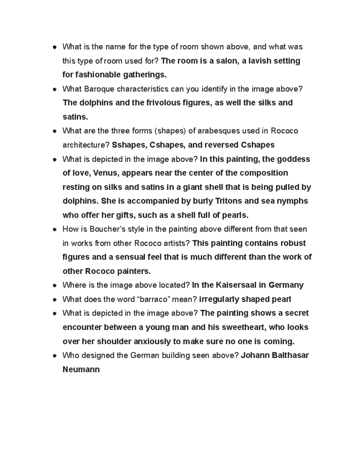 Rococo Style - You can use this for notes. - What is the name for the ...