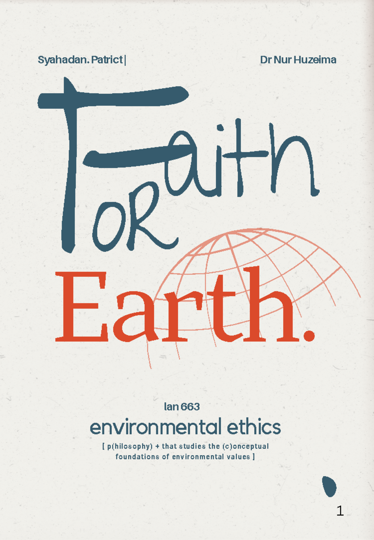 Syahadan BIN Patrict Sulaiman Assignment 1 LAN663 - aith For Earth ...