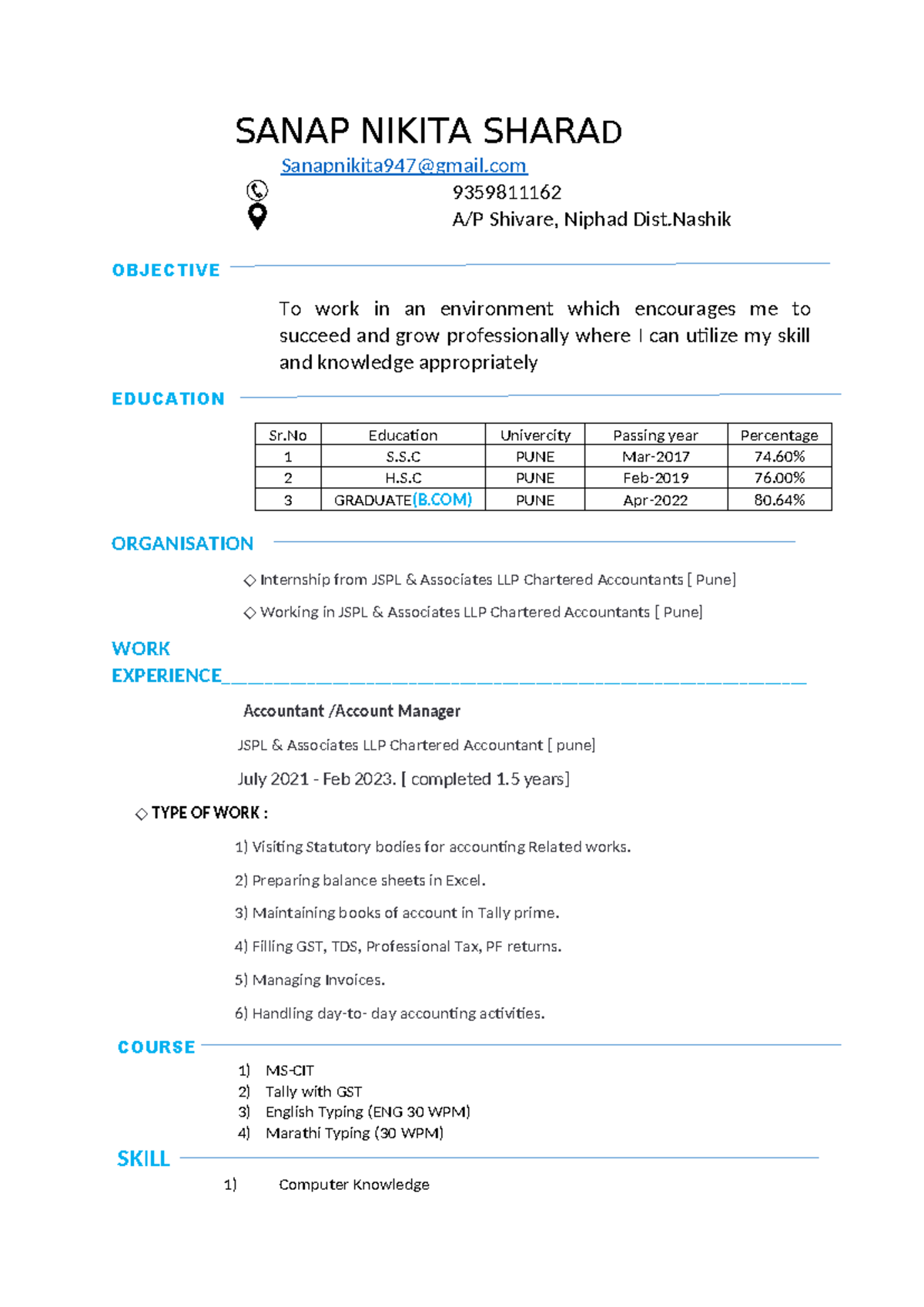 Nikita sanap 2 - gfdgfdg - SANAP NIKITA SHARAD Sanapnikita947@gmail ...