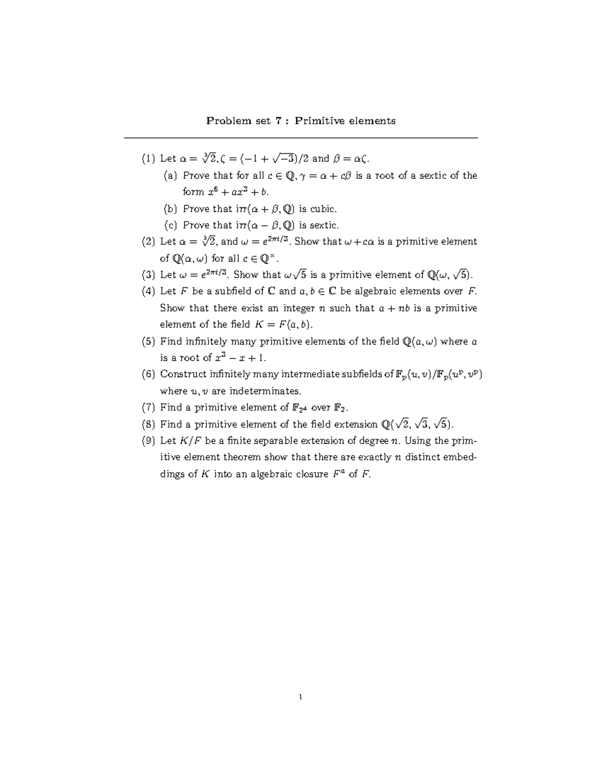 Primitive elements - Mathematics –II - AMU - Studocu