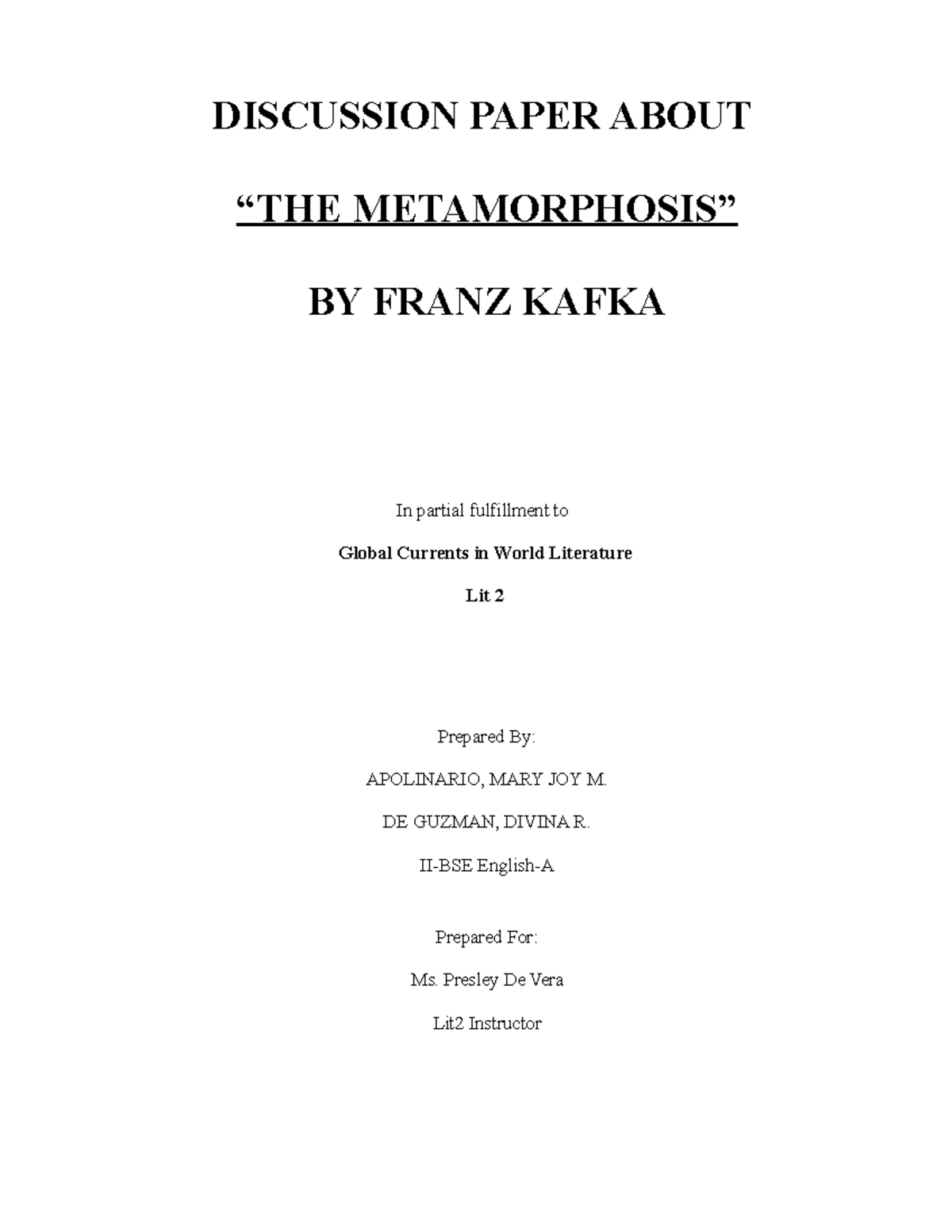 Discussion Paper lit-2 - BS. education - PangSU - Studocu