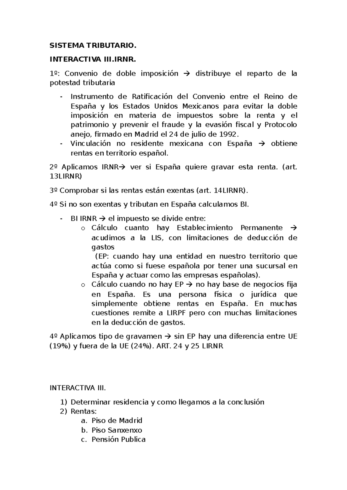 PASOS PARA HACER PRÁCTICA DEL IRNR - SISTEMA TRIBUTARIO. INTERACTIVA ...