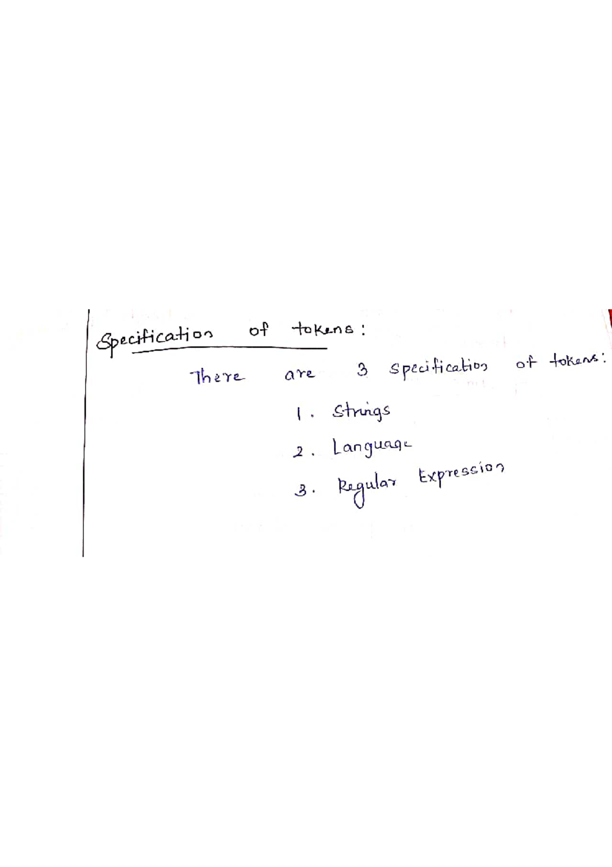 Specifications of token - Computer Science SL - Studocu