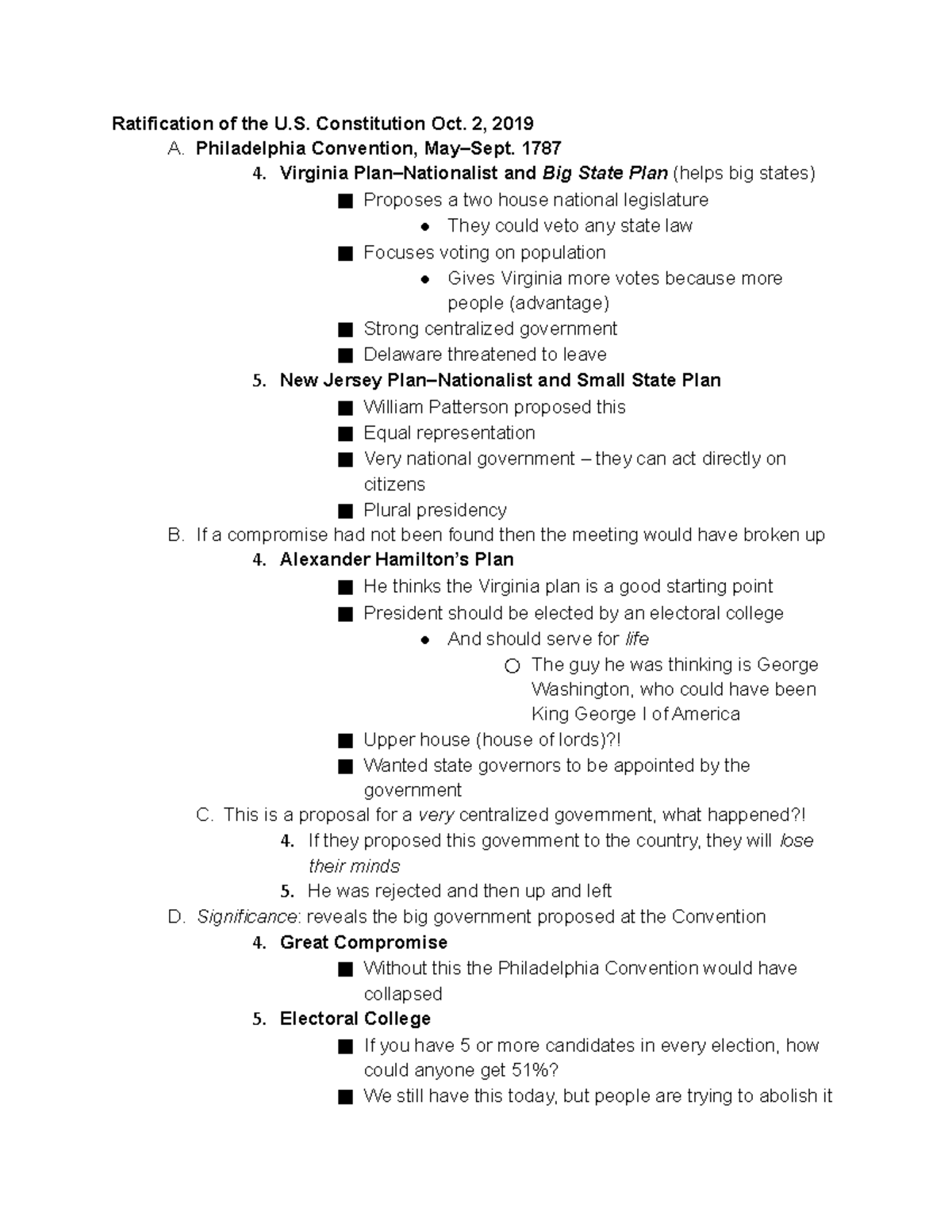 Ratification of the U.S. Constitution Oct. 2, 2019 - Ratification of ...