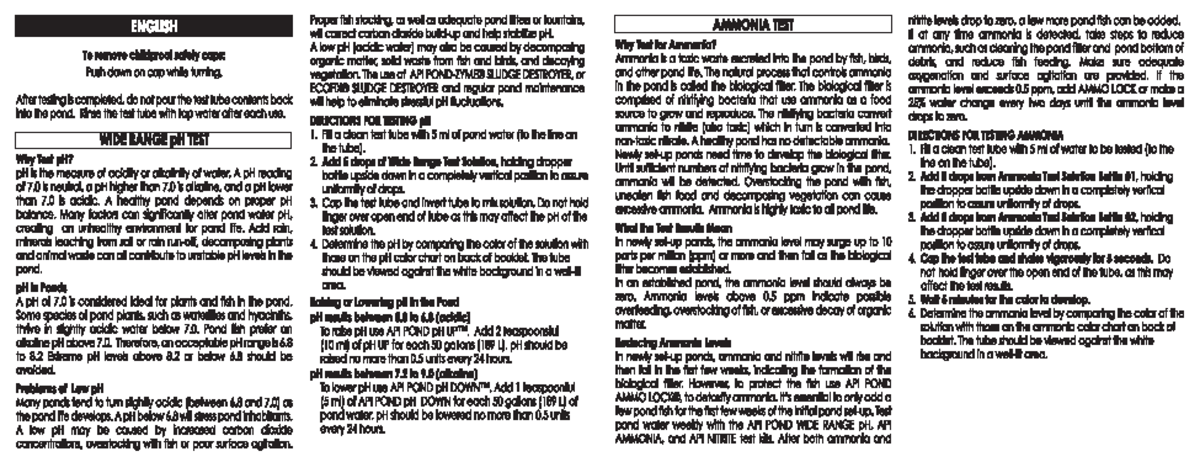 Api pond master test kit instruction manual - BIOL 4290 - Cal State LA ...