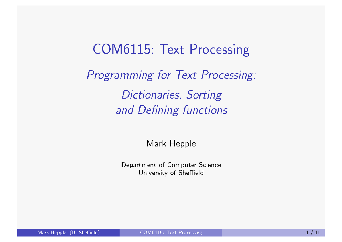 Lecture 03 Python Com6115 Text Processing Programming For Text 5262