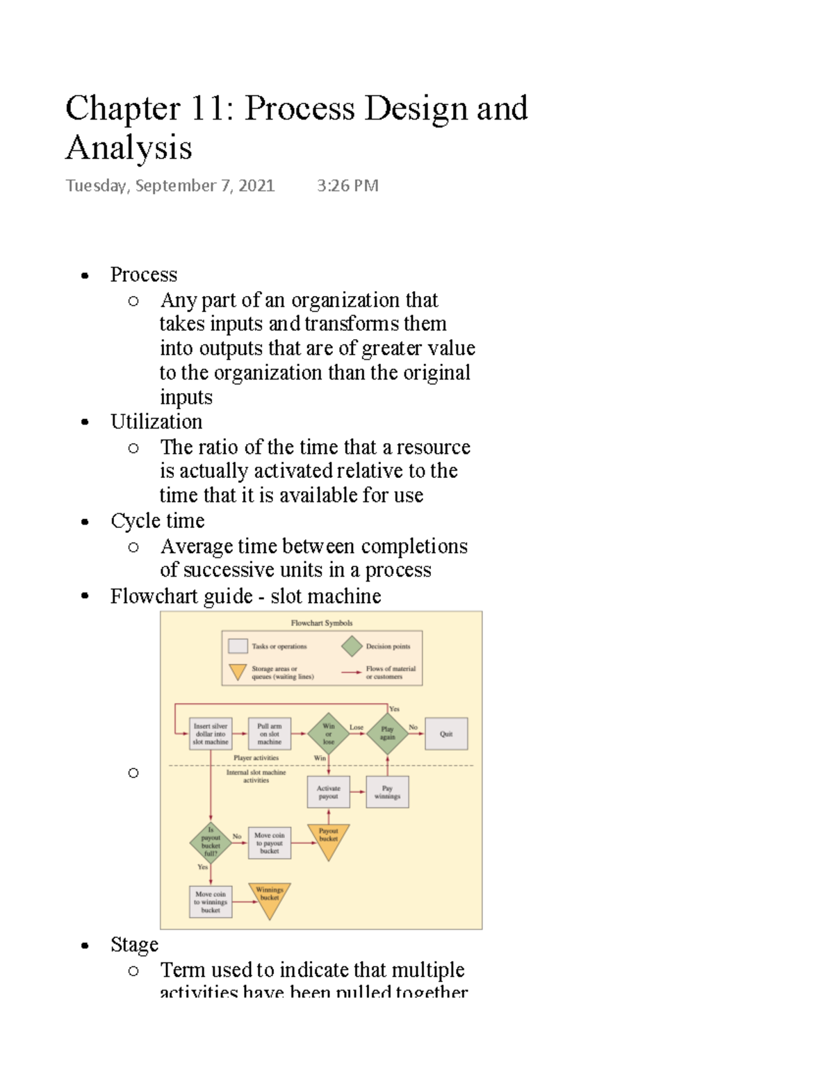 Chapter 11 Process Design and Analysis - Process Any part of an ...