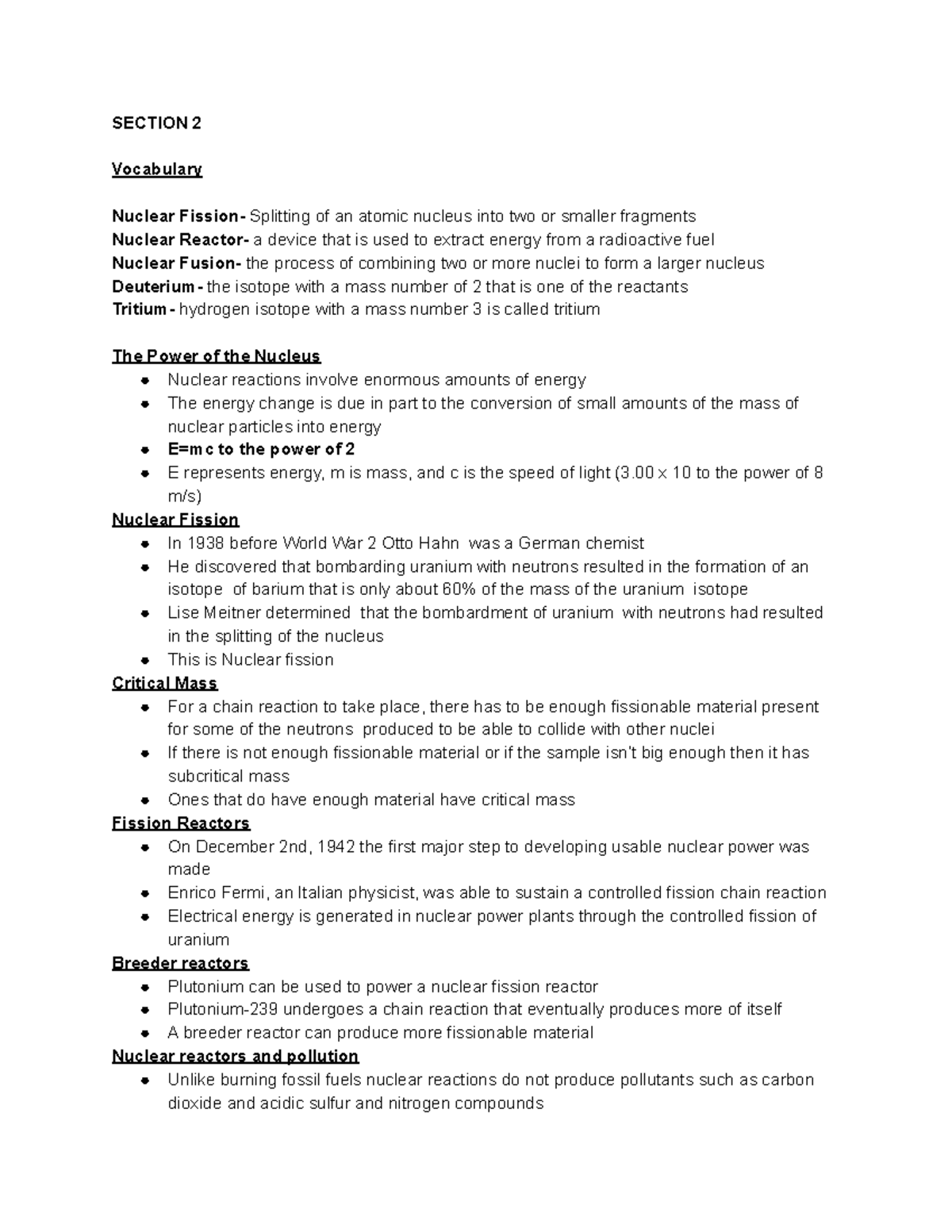 Chem Section 2 These Are My Notes My Notes Are Based Off Of My