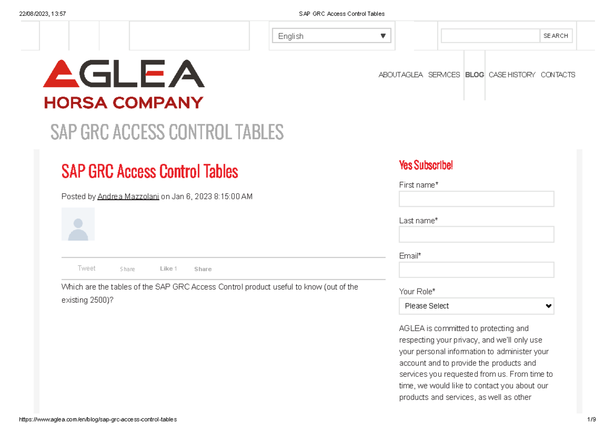 Sap Grc Access Control Tables About Aglea Blog Case History Contacts