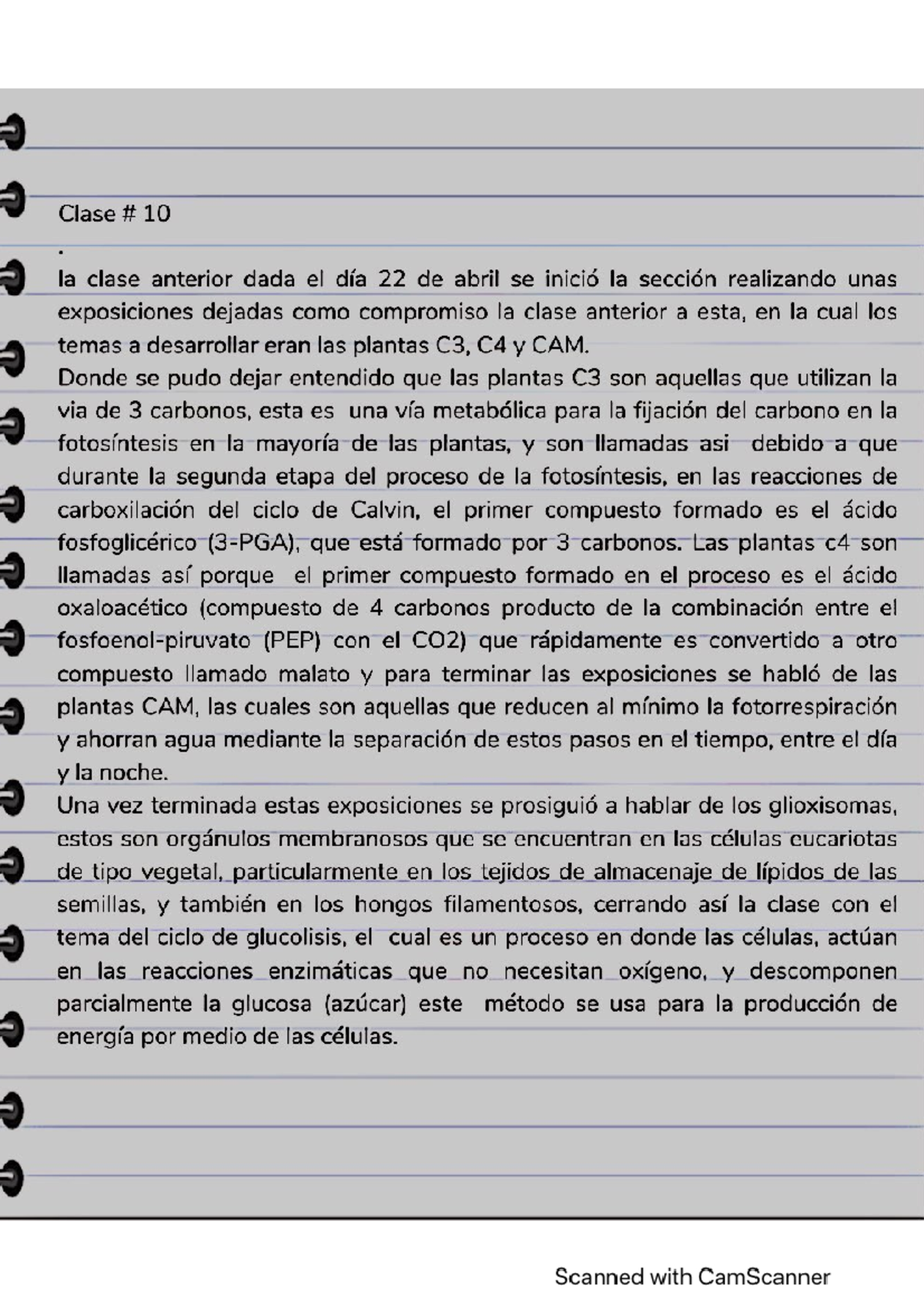 Cuartilla clase 10 - …….. - Biología General - Studocu