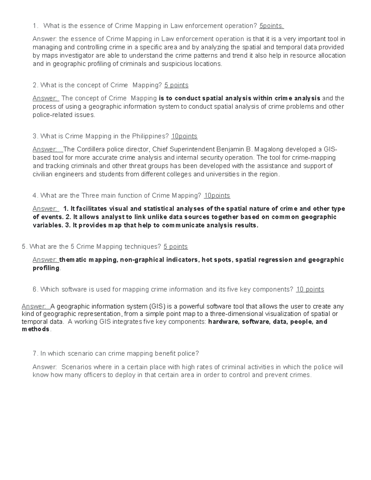 What is the essence of Crime Mapping in Law enforcement operation ...