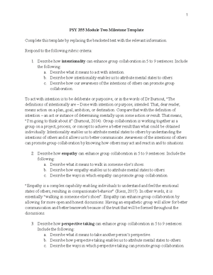 Module One Milestone - Theories of Social Psychology - PSY 355 Module ...