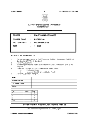 Individual ASSG Article 1 ECO261 - FACULTY BUSINESS AND MANAGEMENT ...