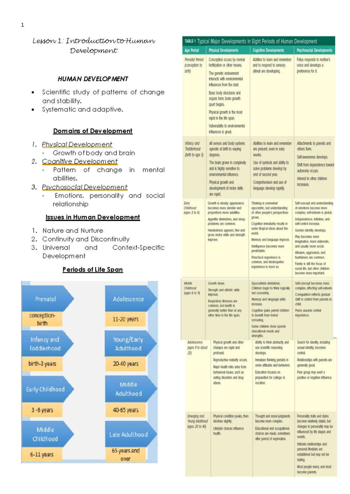 Developmental Psychology Reviewer - Lesson 1: Introduction to Human ...