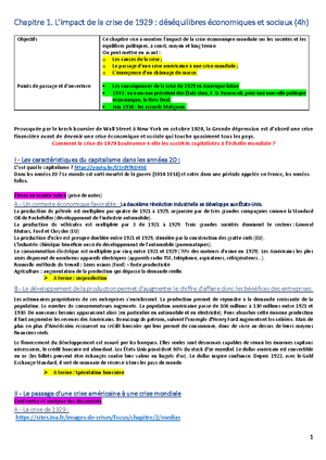 La crise de 1929 - cours sur le programme histoire de terminale - L’impact de la crise de 1929 ...