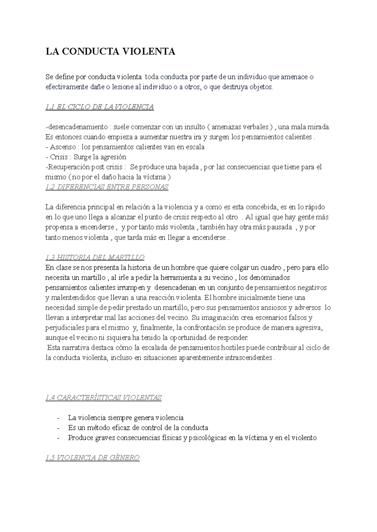 Taller Conducta Violenta - LA CONDUCTA VIOLENTA Se define por conducta ...