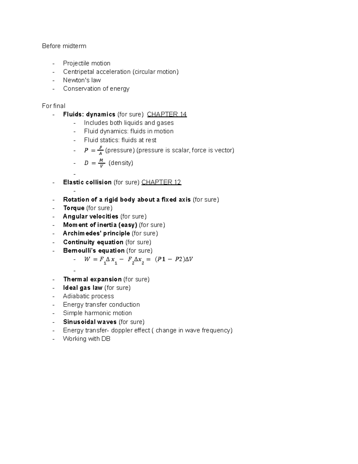 Physics Exam Review - This document outlines the final exam materials ...