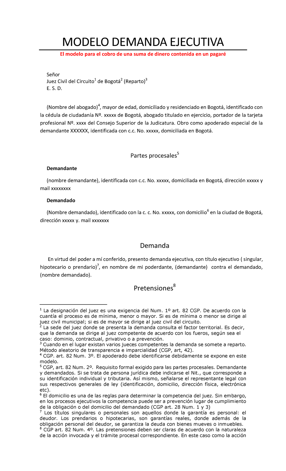 Modelo- Demanda- Ejecutiva - MODELO DEMANDA EJECUTIVA El modelo para el ...