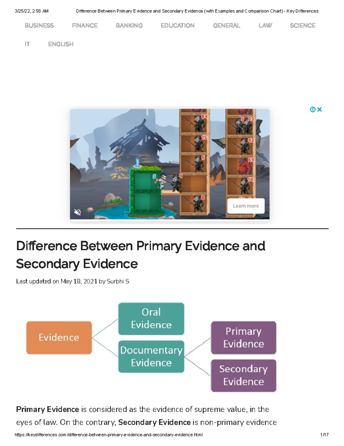 Primary Evidenceetrte - Interpretation of Statues and Legislative ...