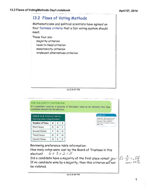 13 - Voting methods, vocabulary, and practice work - MGF1107 - Studocu