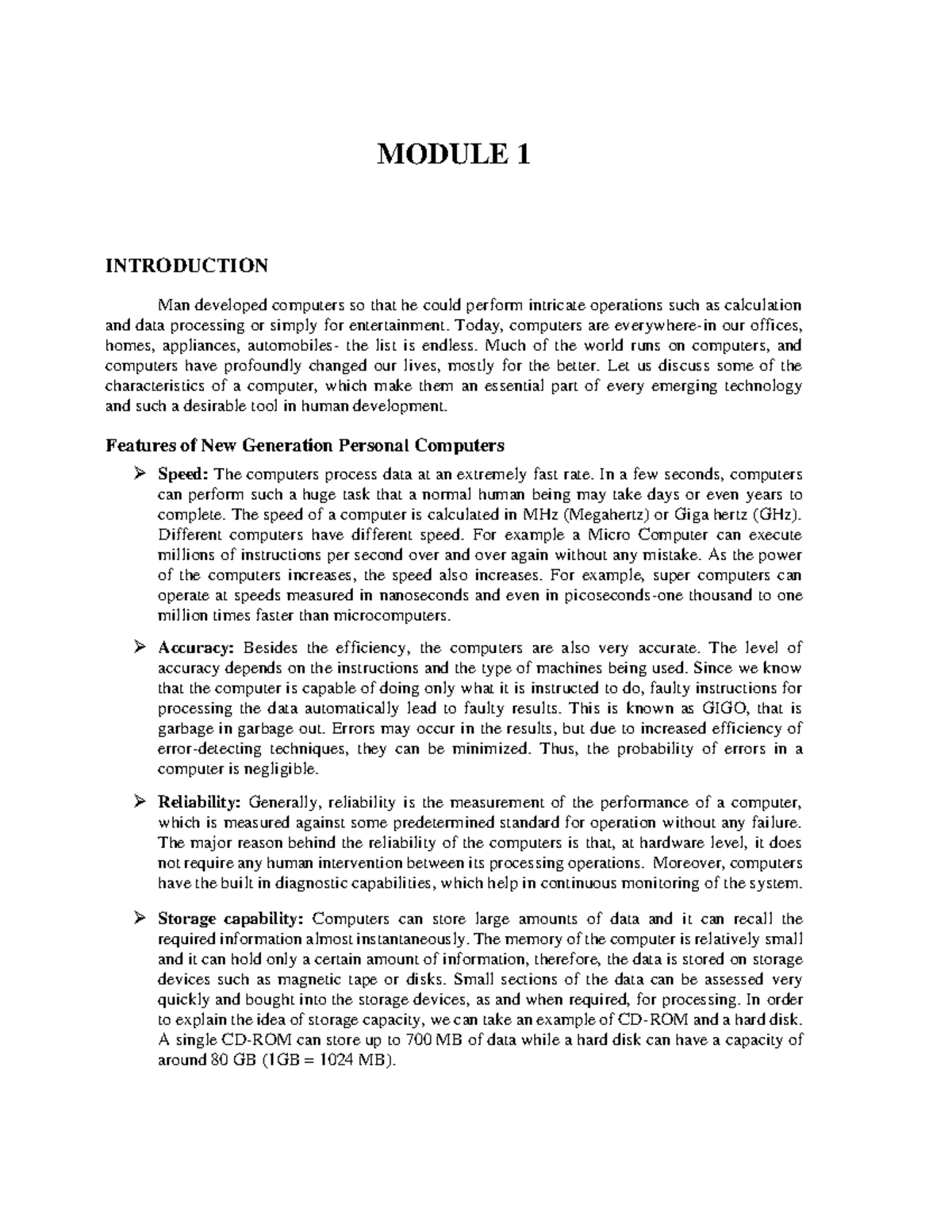 Informatics Skill Module 1 - MODULE 1 INTRODUCTION Man developed computers so that he could ...