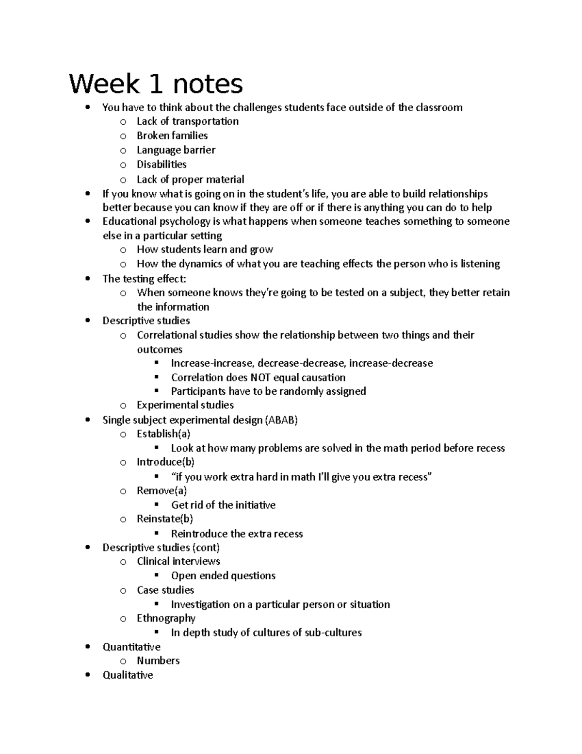 Week 1 notes - Week 1 notes You have to think about the challenges ...