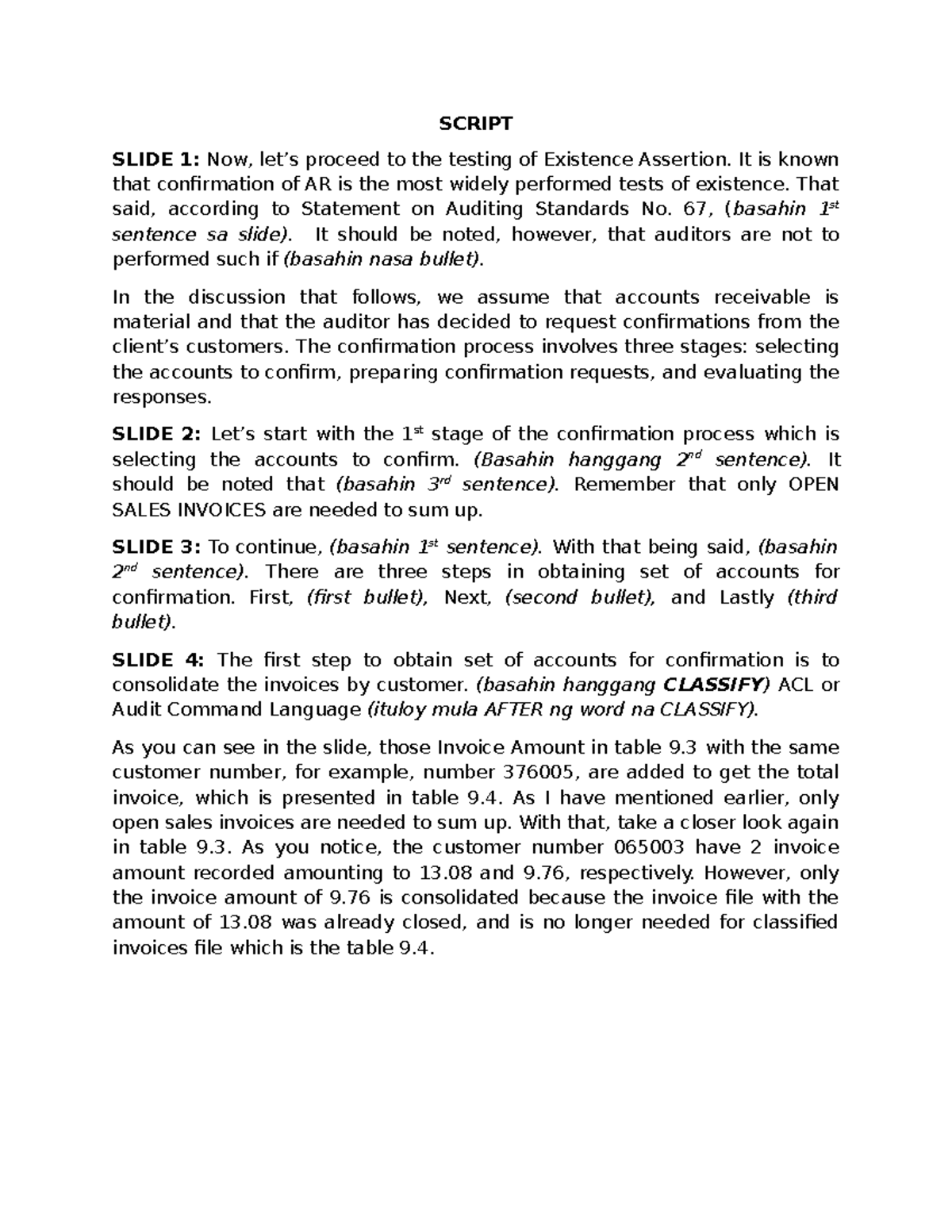 Script Cis Script Slide 1 Now Lets Proceed To The Testing Of Existence Assertion It Is