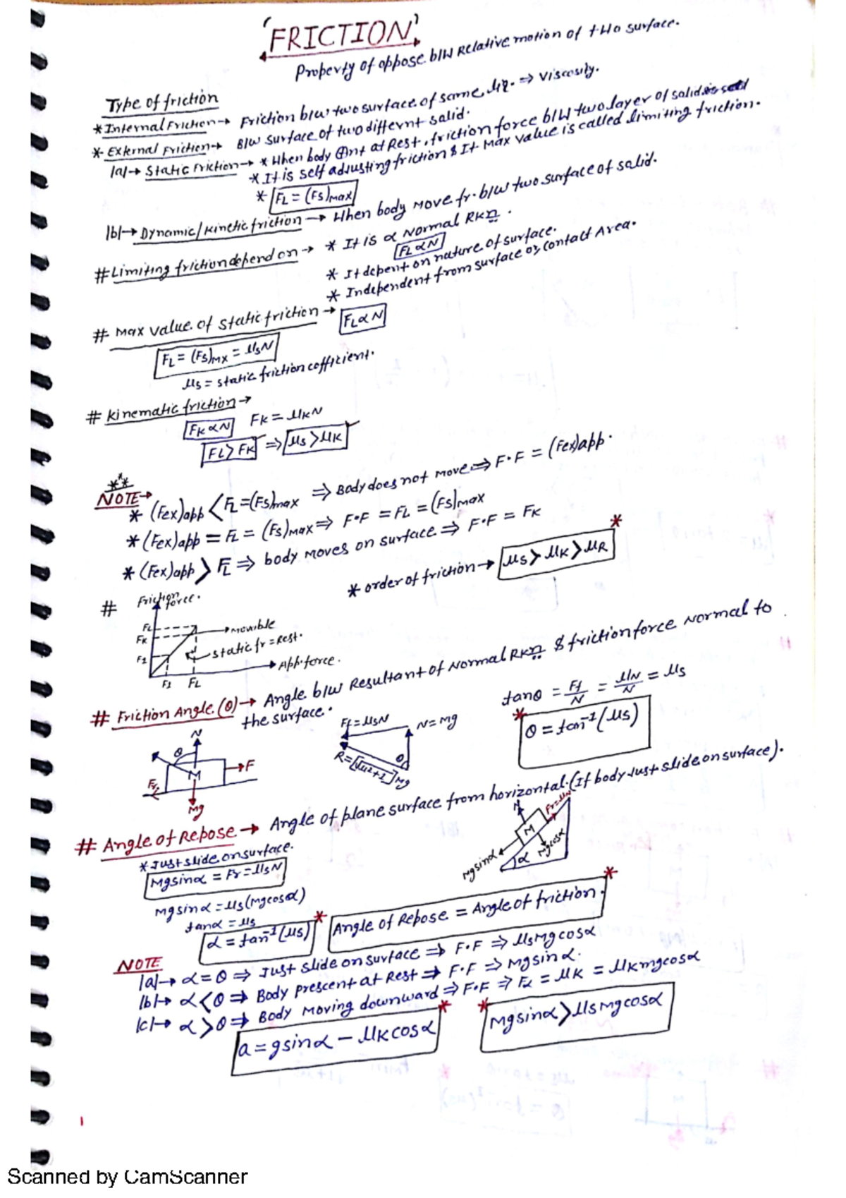 Friction - Notes - Reactor Physics - Studocu