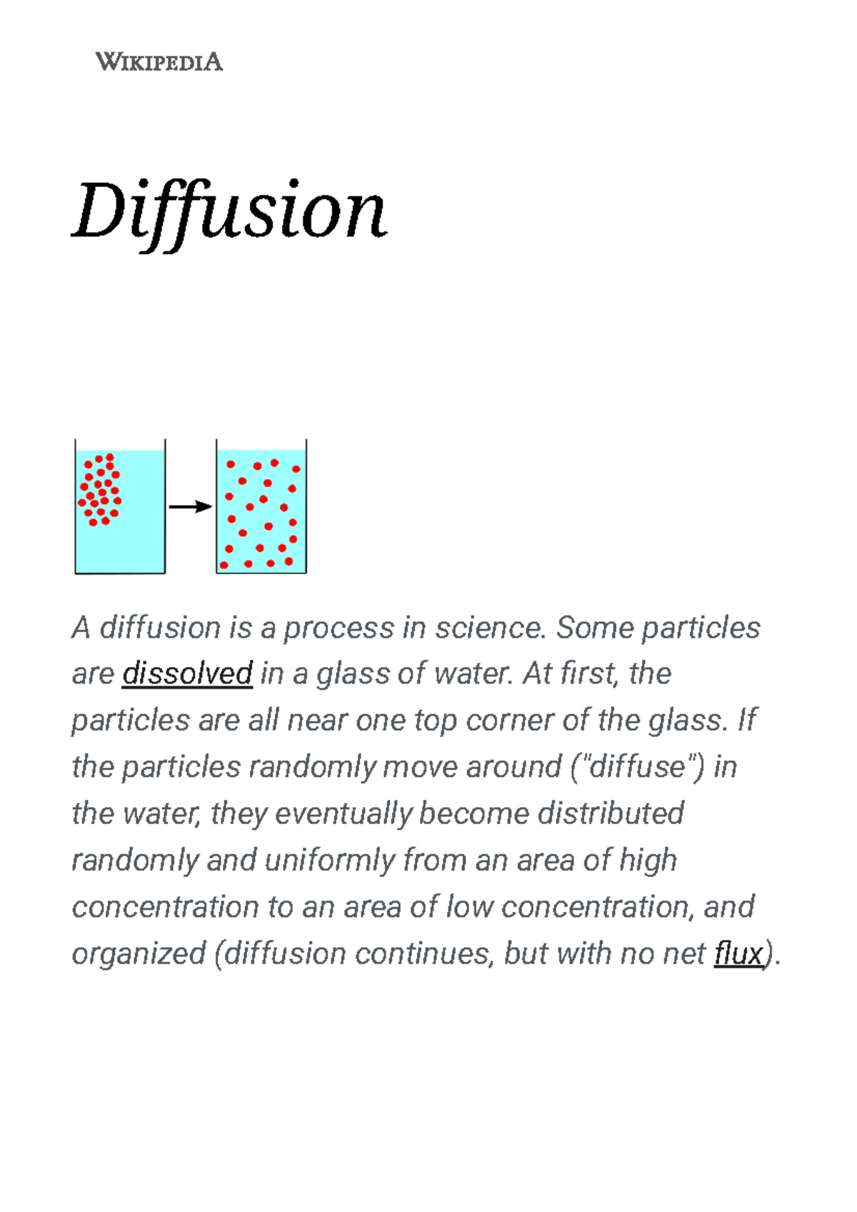 Diffusion - Pharmaceutical Organic Chemistry III - Diffusion A ...