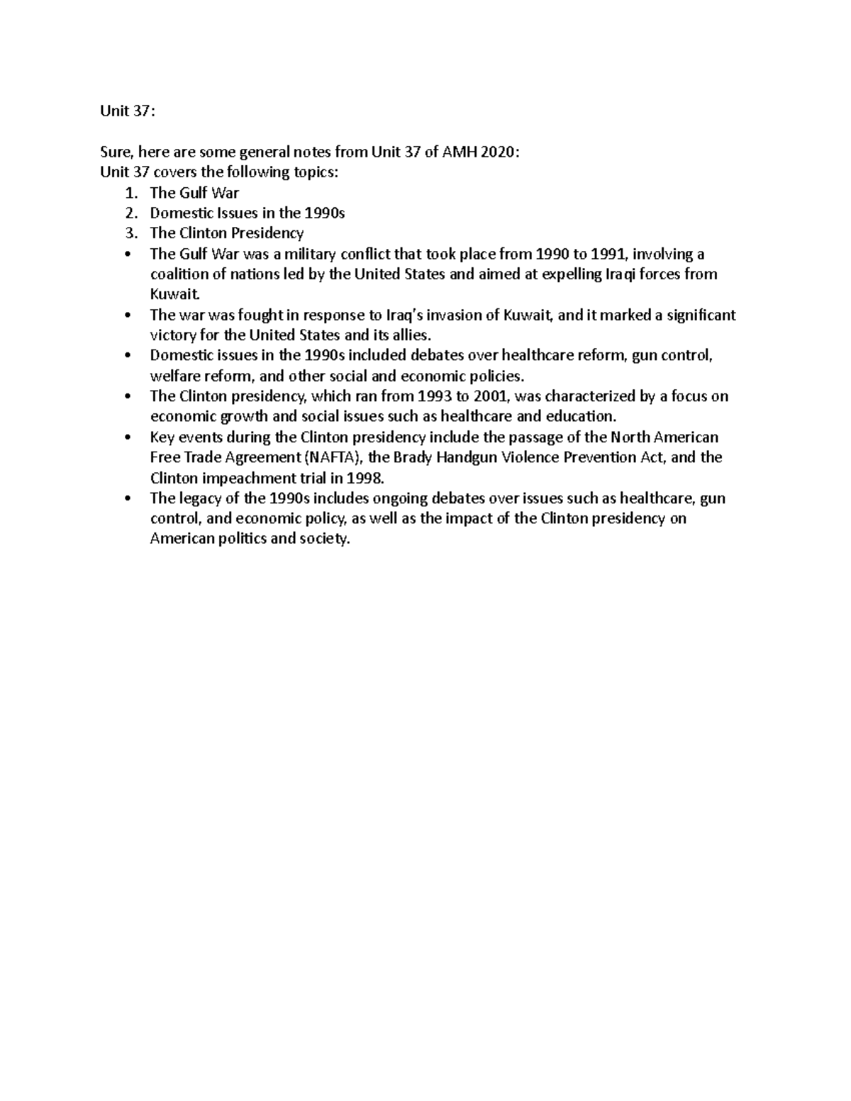 Unit 37 Notes AMH - Unit 37: Sure, here are some general notes from ...