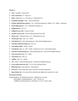 ACCT 215- Chapter 6 - Solution-S - Chapter 6 Variable Costing and Segment Reporting: Tools for ...