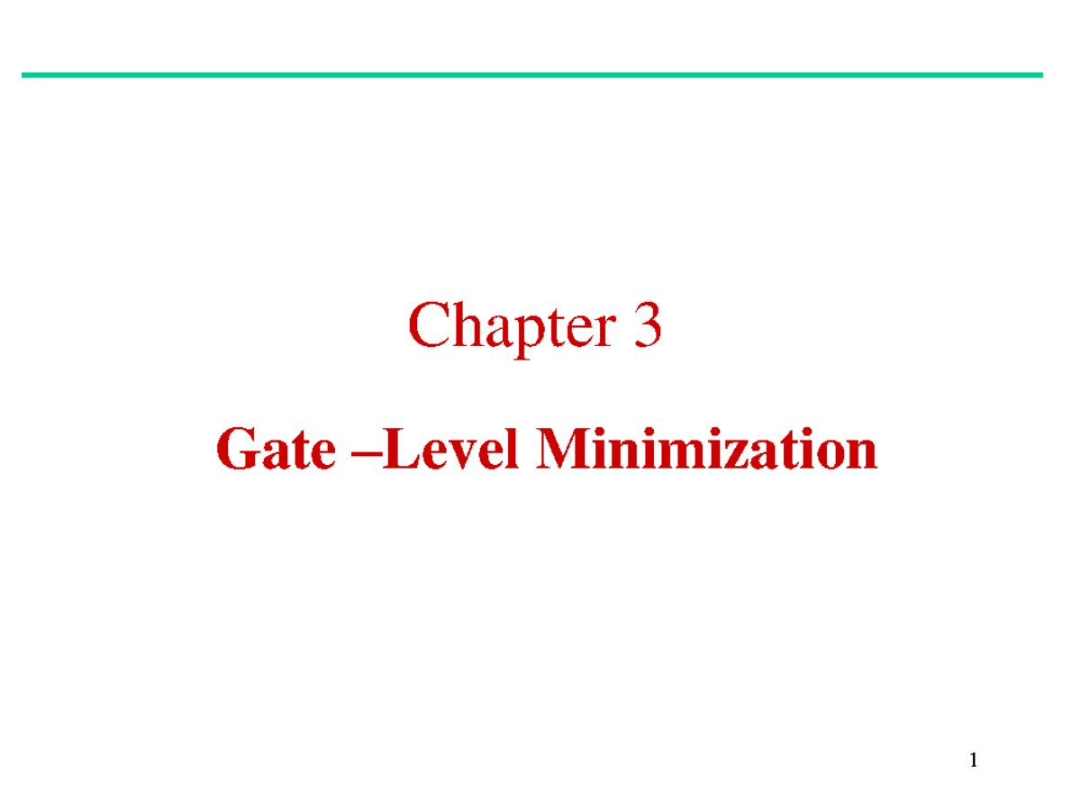 Lecture notes, lecture 3 - Chapter 3 - Gate-Level Minimisation ...