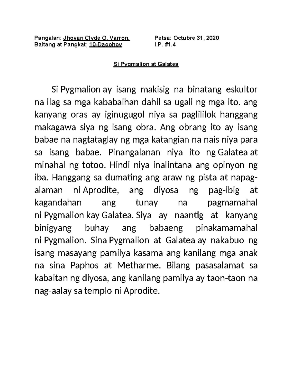 490093979 Jhovan Clyde Varron Pagsusuri Template - Pangalan: Jhovan ...