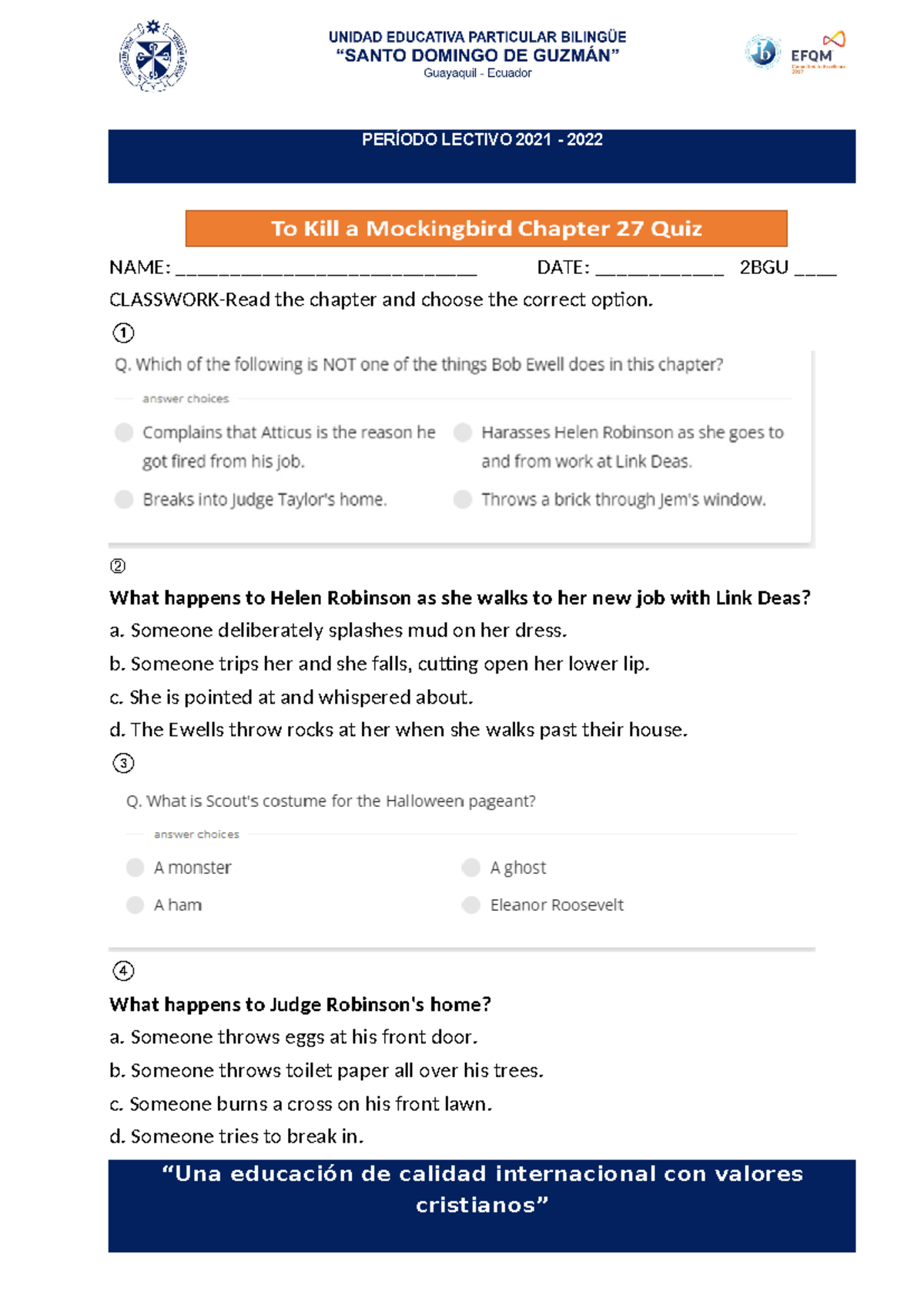Chapter 27 quiz - Classwork-multiple choice q - PERÍODO LECTIVO 2021 ...