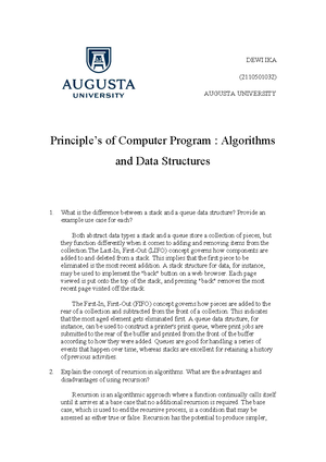 Principle’s of Computer Program Chapter 1 (assignment) - DEWI IKA (2110501032) AUGUSTA ...