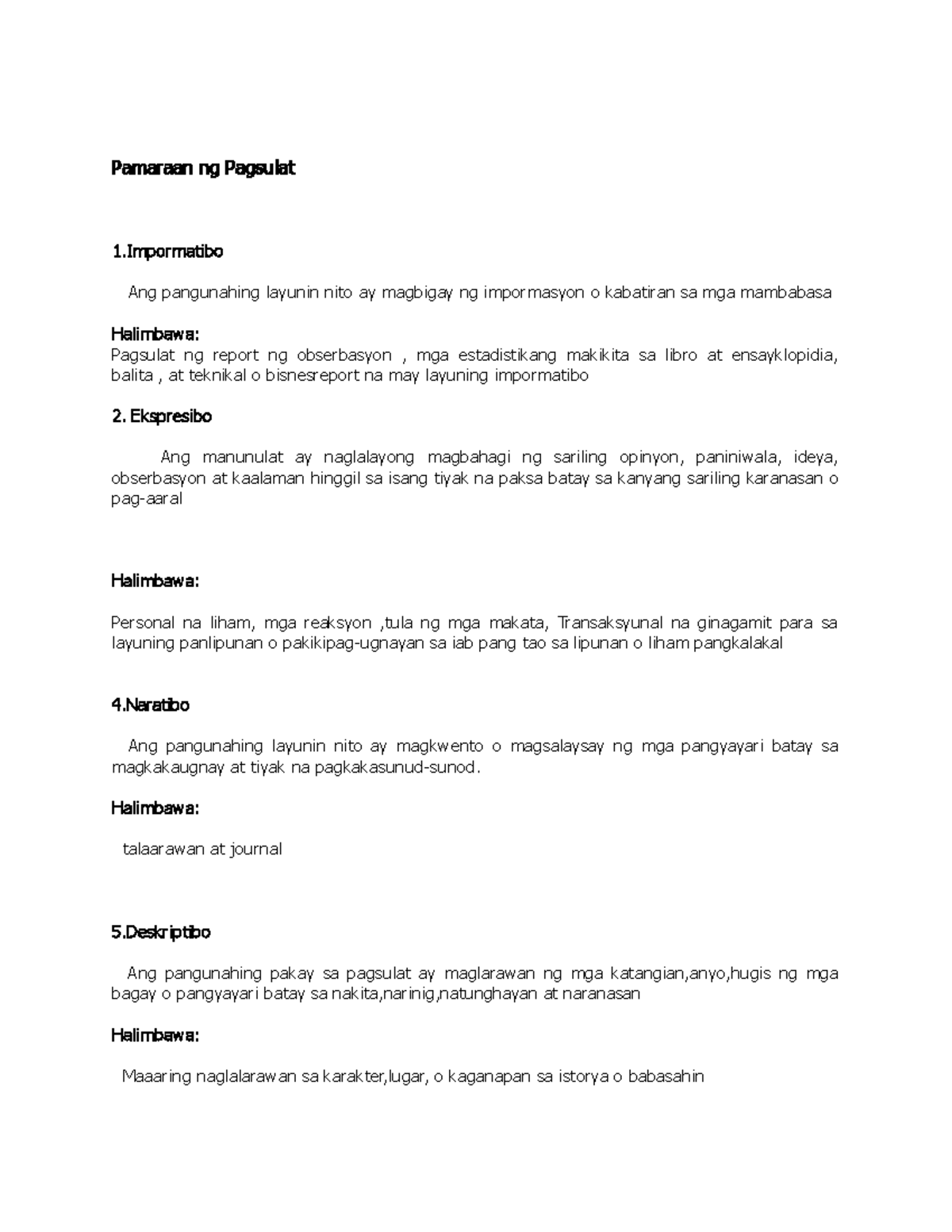 Finals Lesson 3 - Notes - Pamaraan ng Pagsulat 1 Ang pangunahing ...