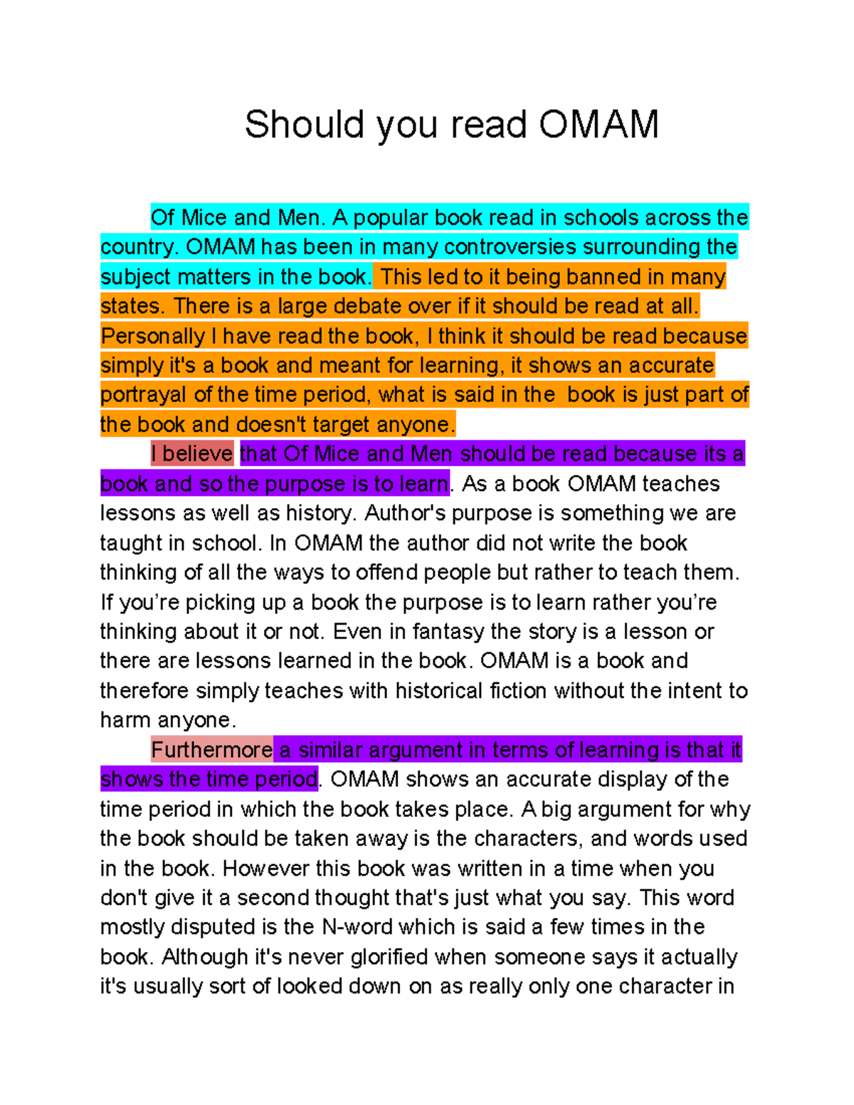 Should you read OMAM - auuauauaua - Should you read OMAM Of Mice and ...